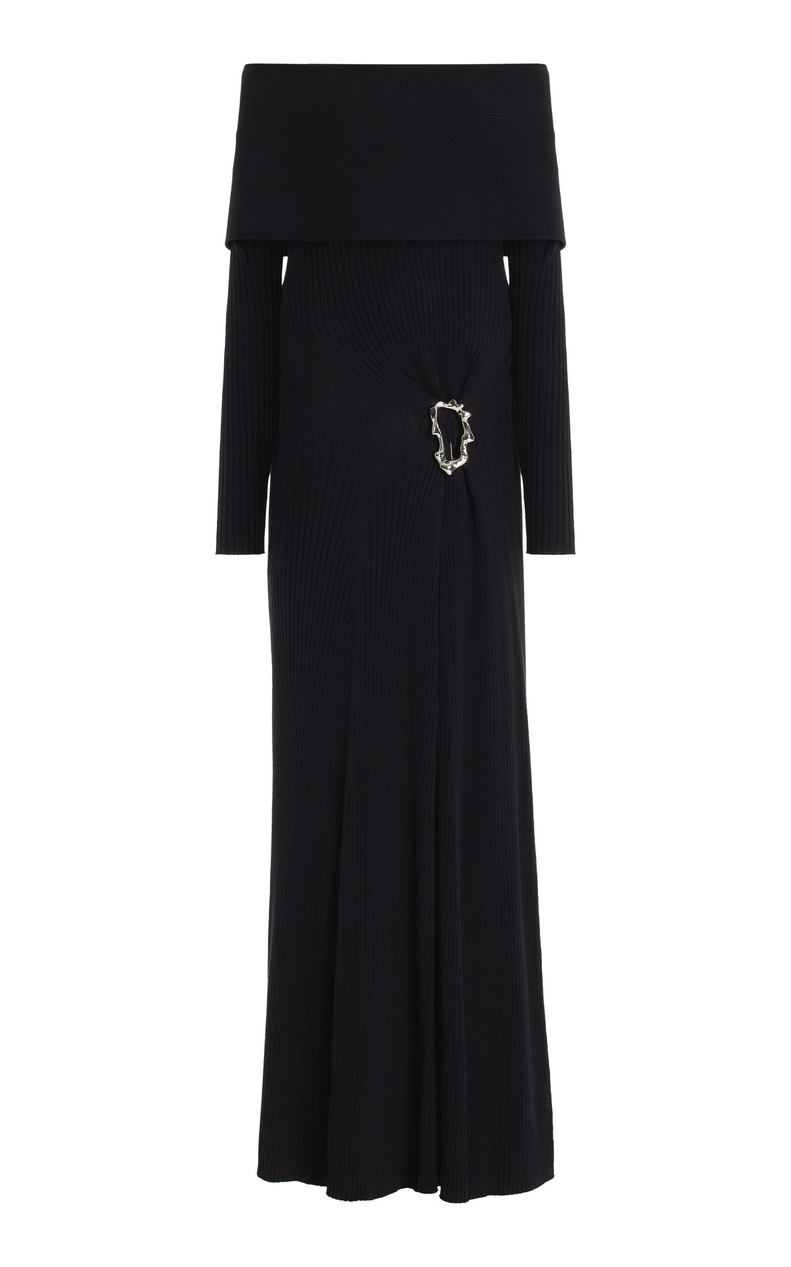 Anna Quan Phoebe Off-the-shoulder Knit-cotton Maxi Dress In Black ...
