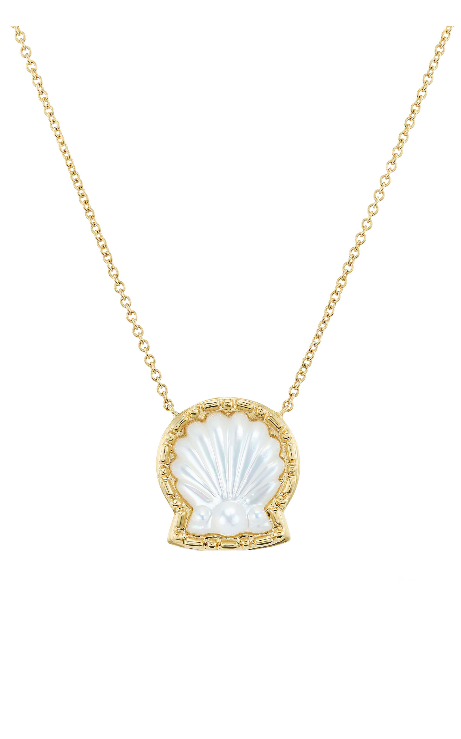 Emily Weld Collins 18k Yellow Gold Taras Shell in Mother of Pearl ...