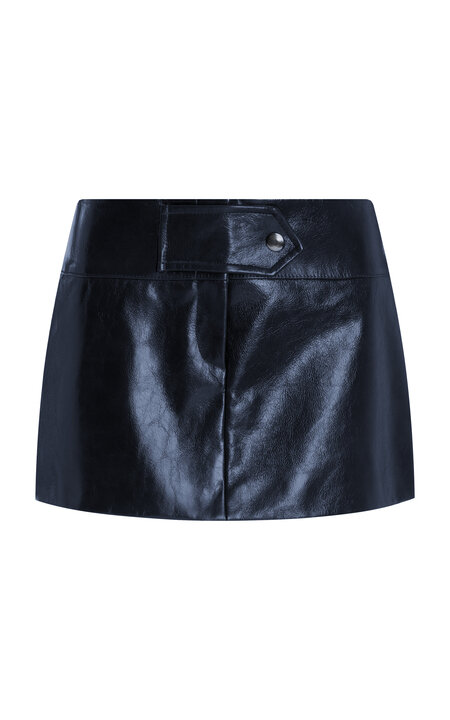 Brandon Maxwell The Henrietta Leather Mini Skirt In Royal Blue | ModeSens