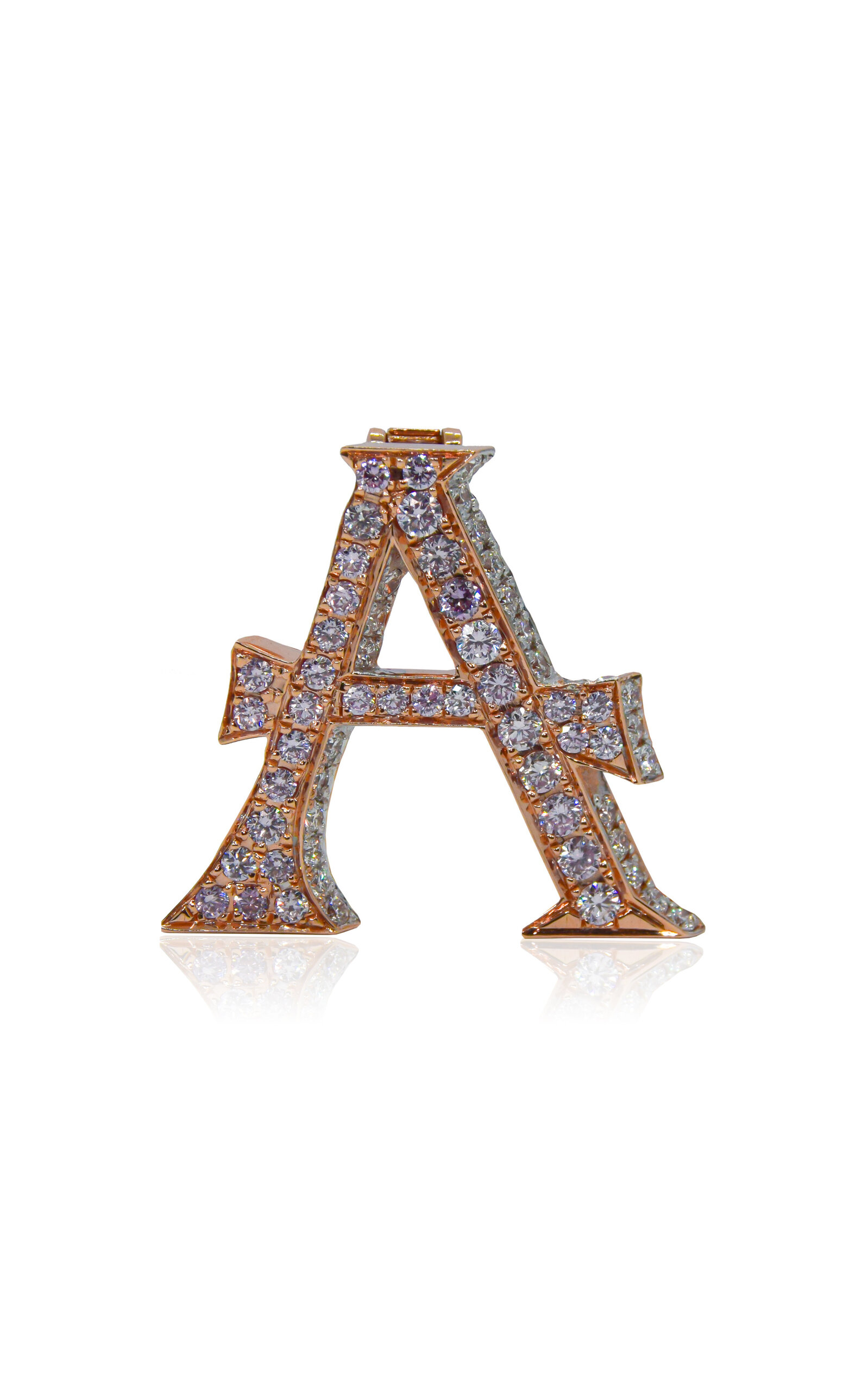 Ashna Mehta 18k Rose Gold Alphabets 'a To Z' Bag Bijoux With Rare Pink ...