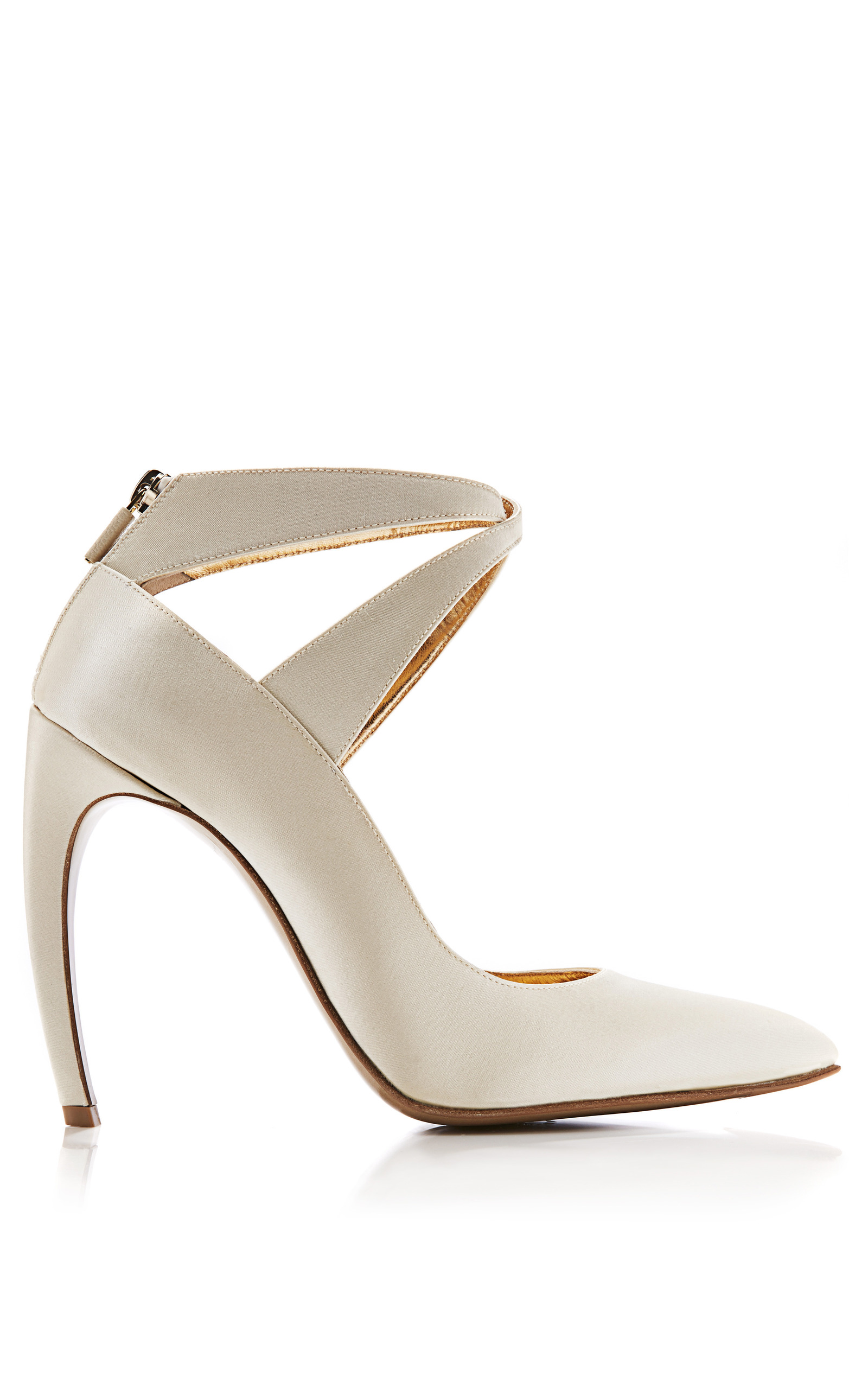 Curved-Heel Satin Pumps by Walter Steiger | Moda Operandi