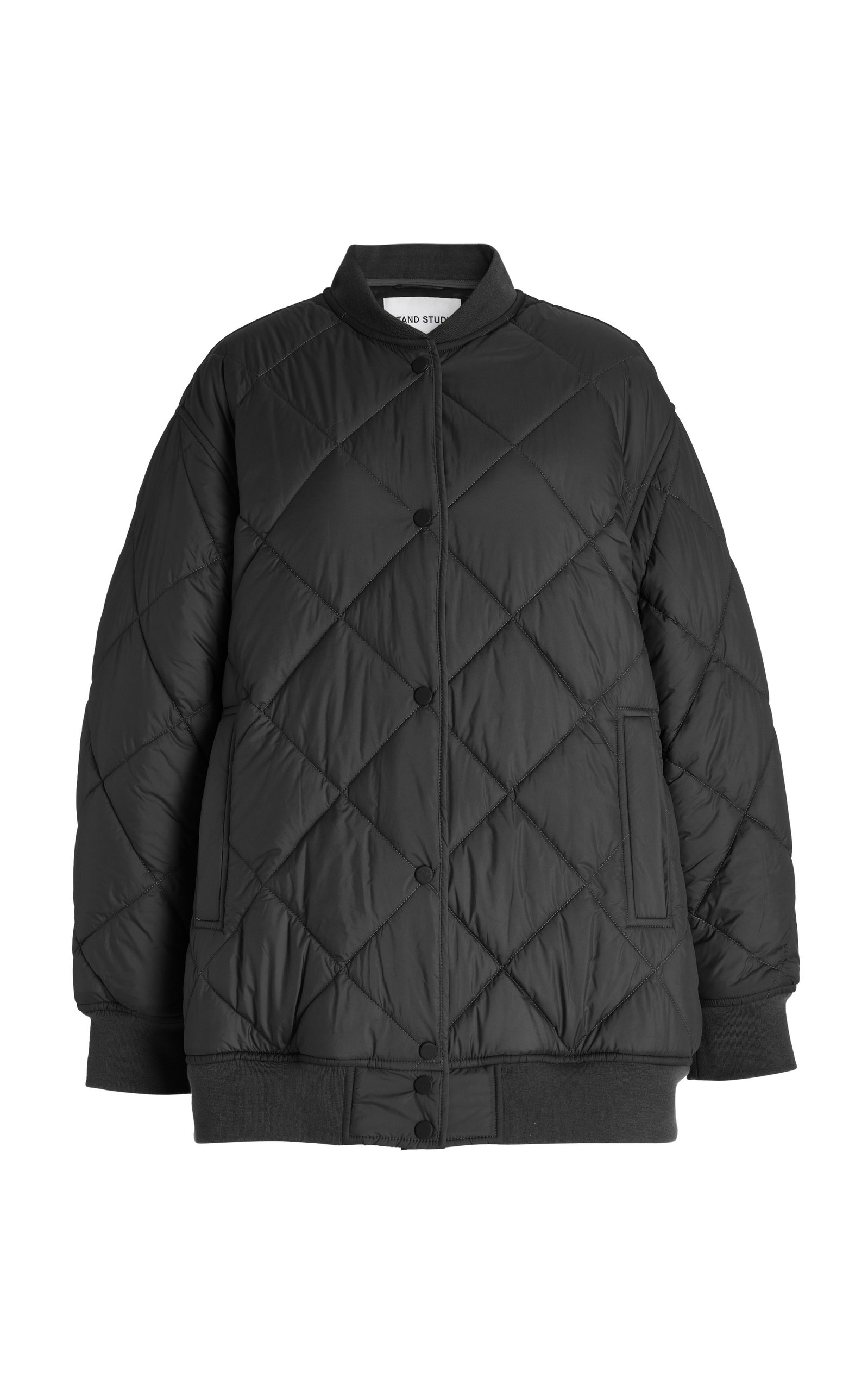 Stand Studio Spring Quilted Bomber Jacket In Black | ModeSens