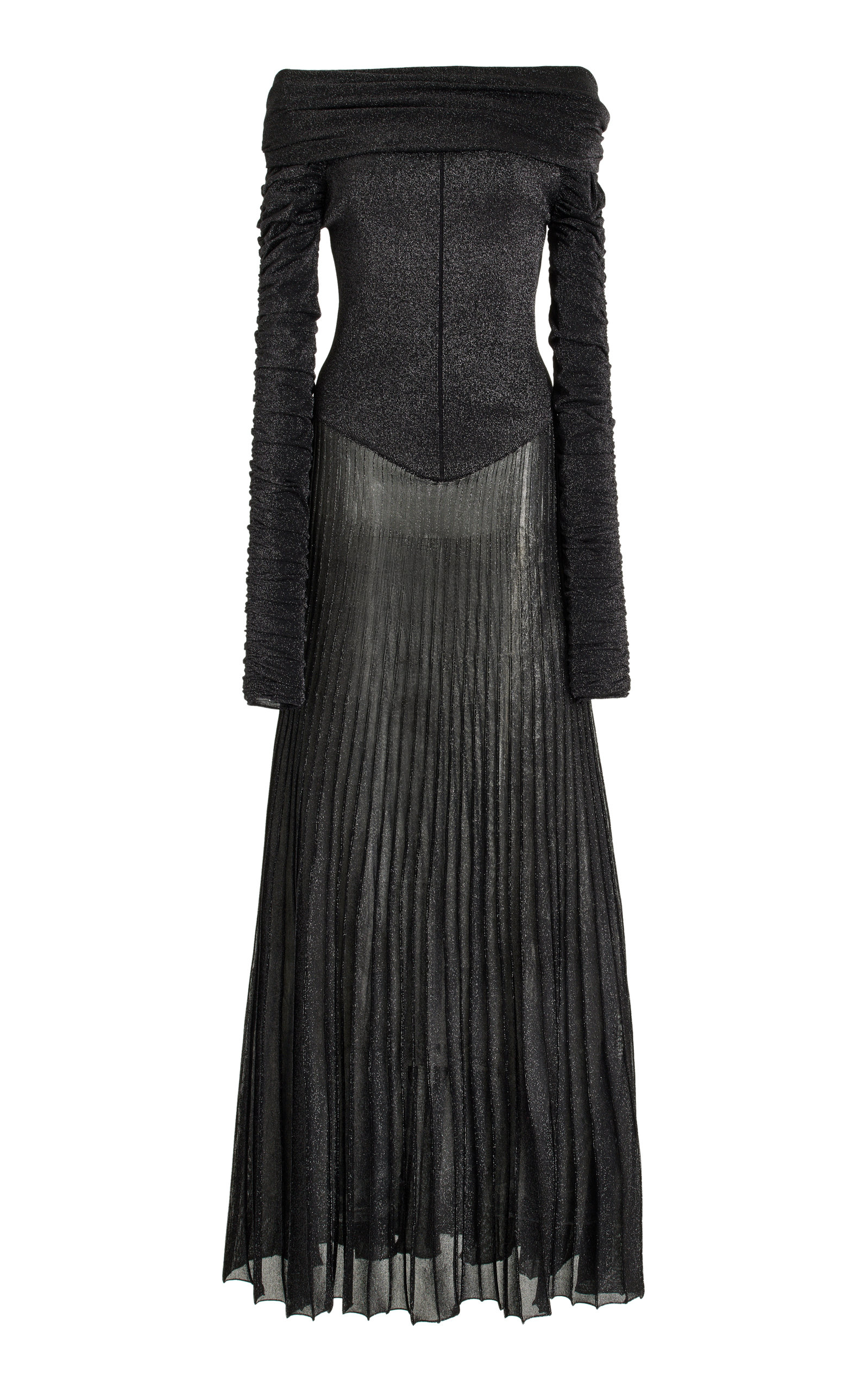 Khaite Exclusive Rebecca Off-the-shoulder Maxi Dress In Metallic | ModeSens