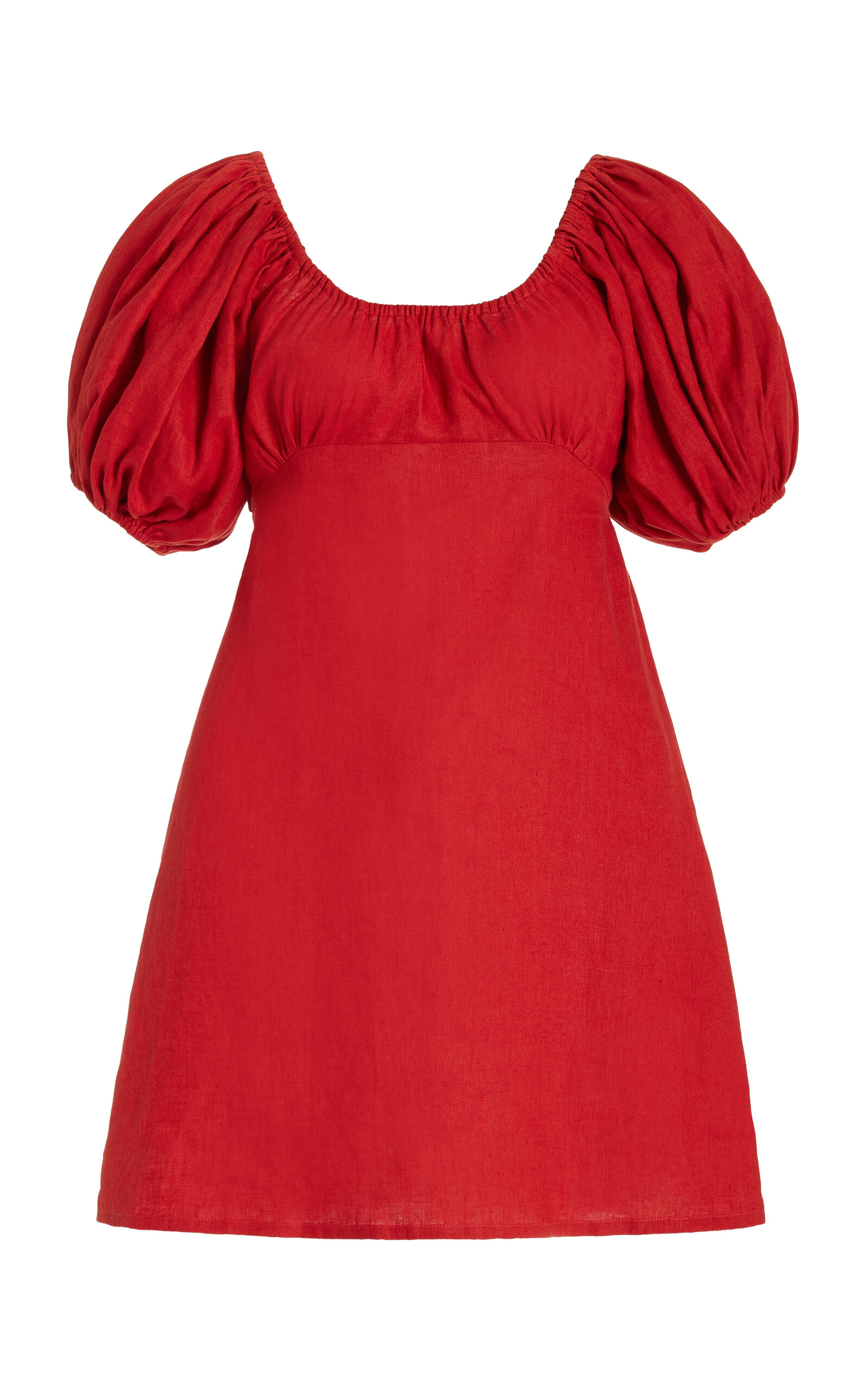 Posse Exclusive Dove Linen Mini Dress In Red | ModeSens