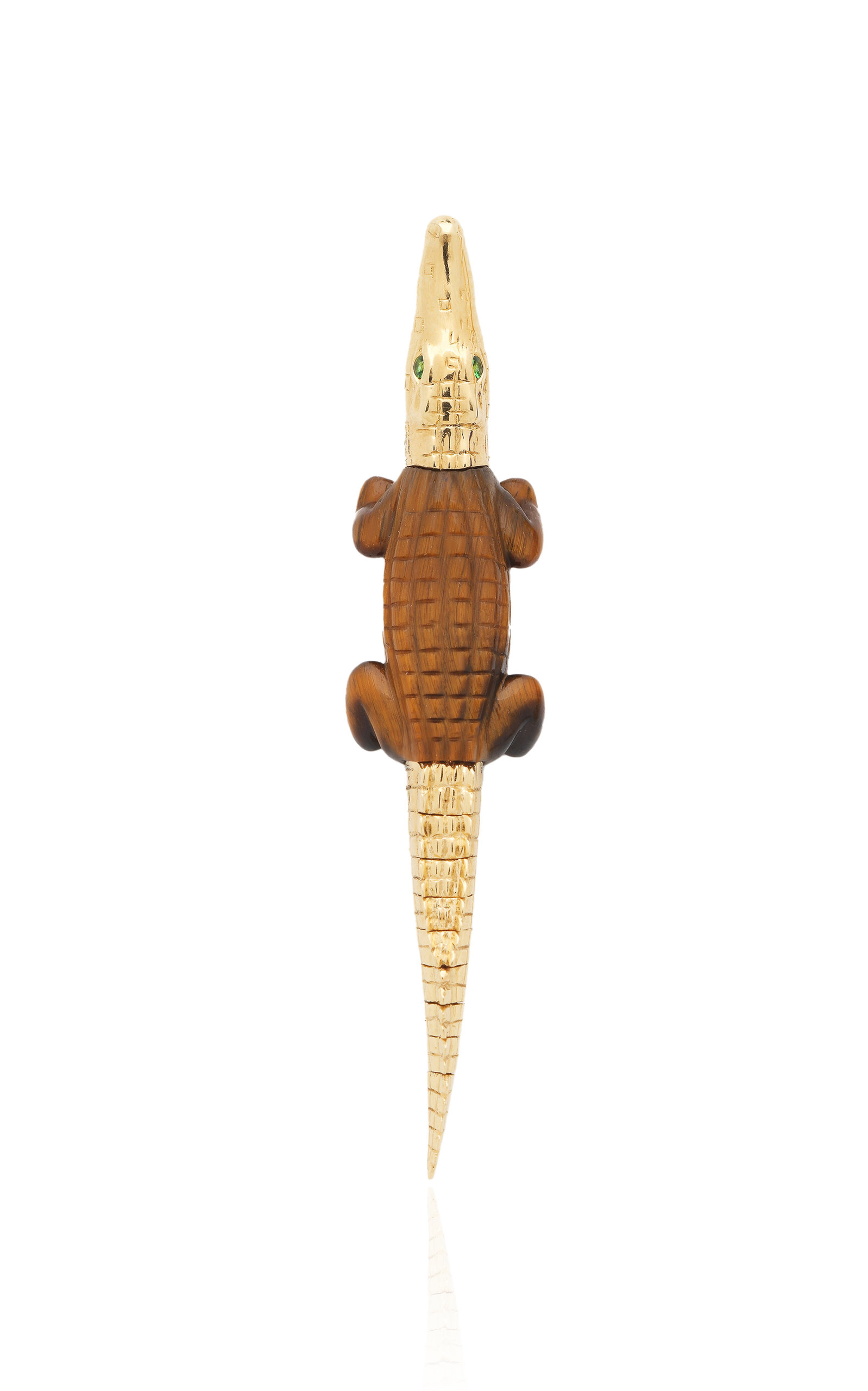Bibi Van Der Velden Women's Tigers Eye Alligator Bite 18k Gold Earrings ...