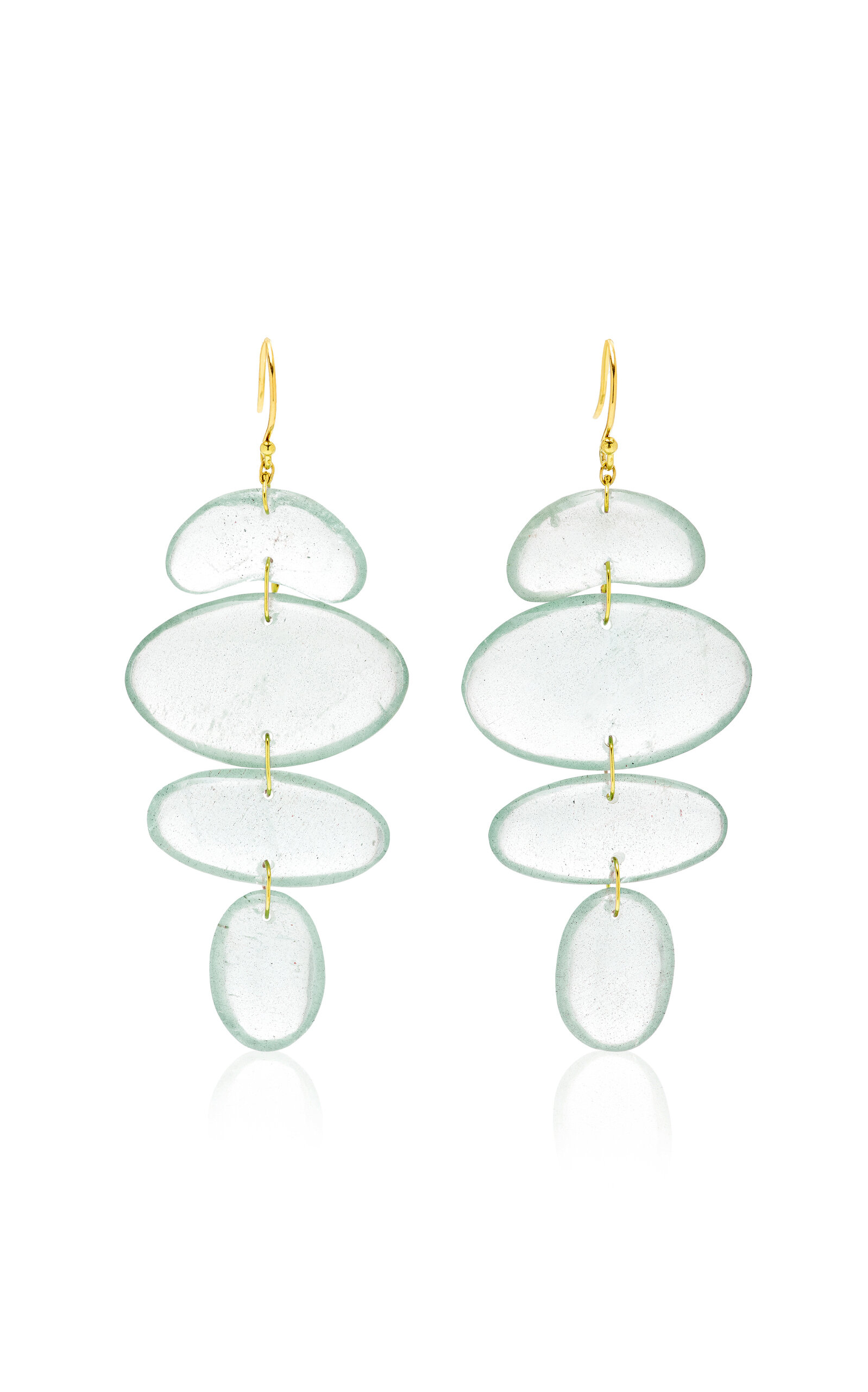 Ten Thousand Things Small Totem Ii 18k Yellow Gold Aqua Earrings In ...