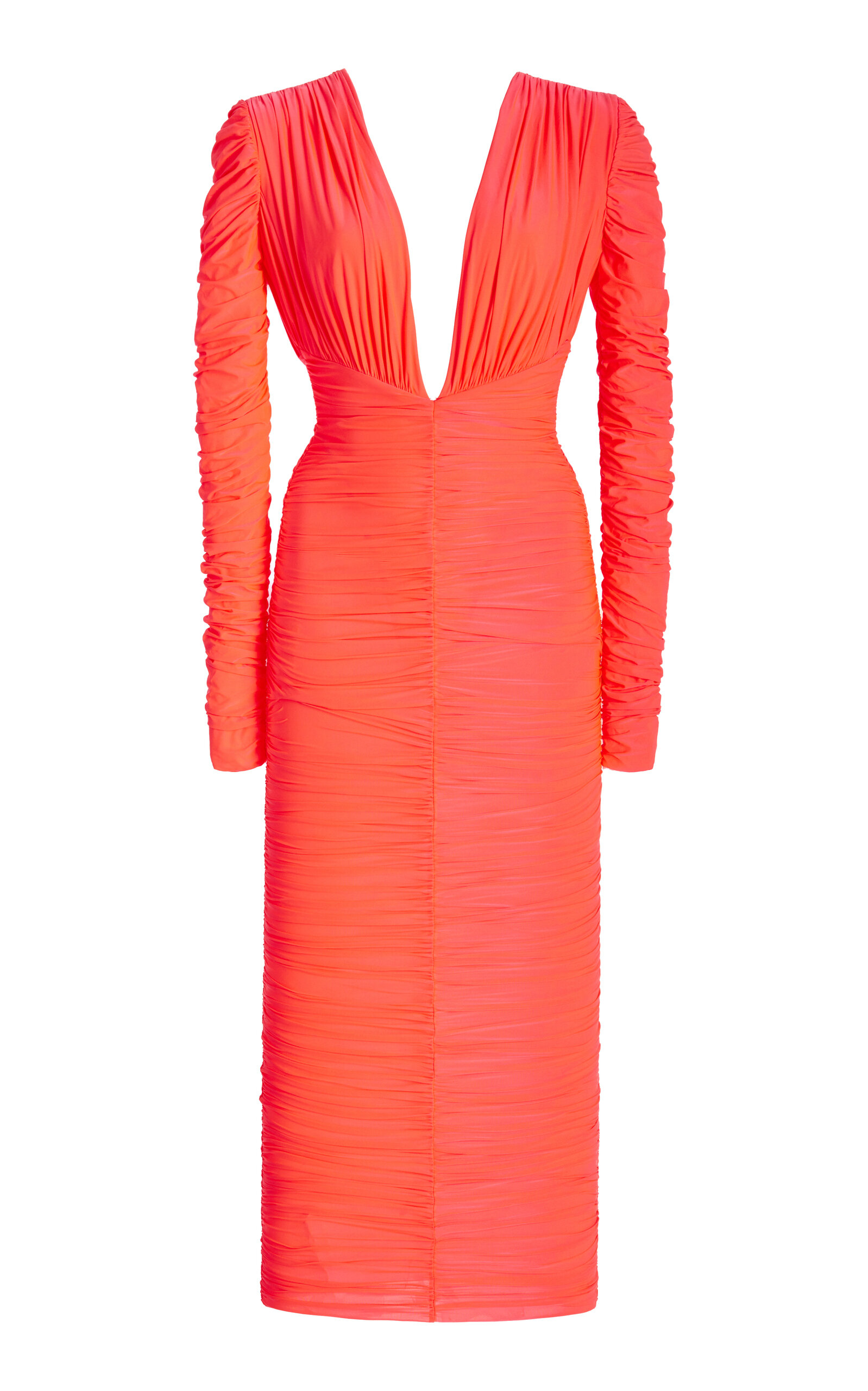 Alex Perry Red Marin Plunge Neck Midi Dress In Pink | ModeSens