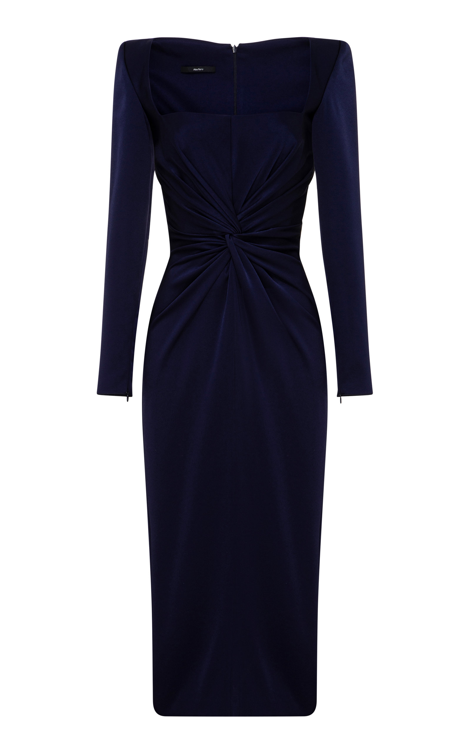 Alex Perry Women's Alden Satin Crepe Midi Dress In Navy | ModeSens