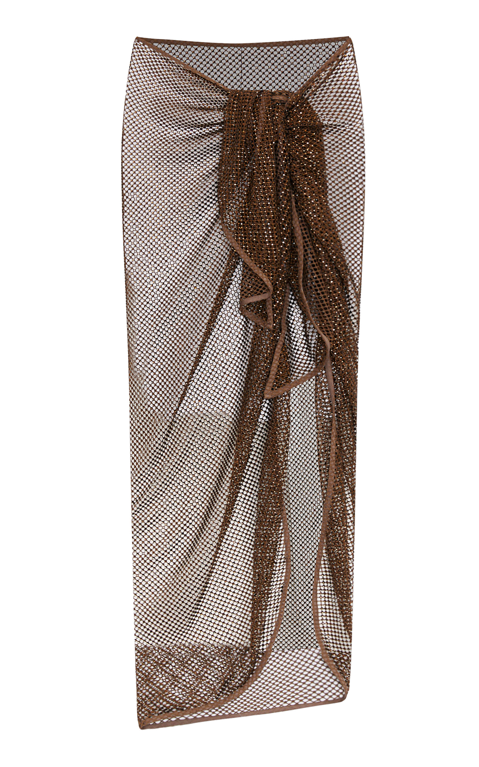 Jonathan Simkhai Doris Crystal-mesh Mini Pareo In Brown | ModeSens