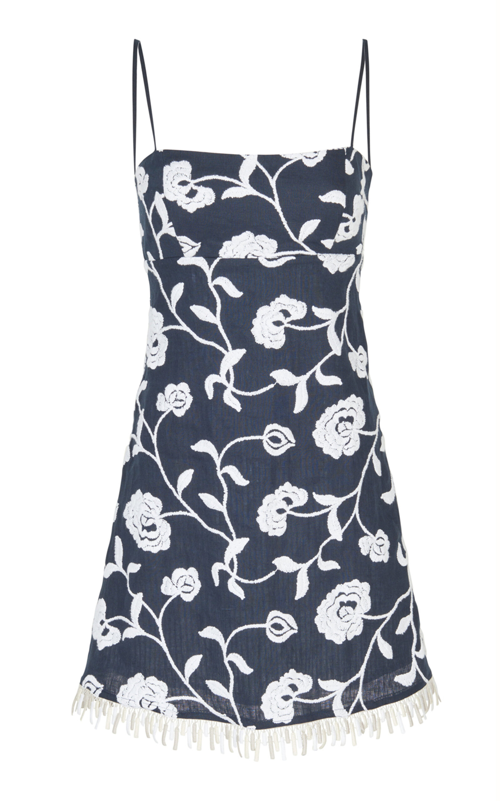 Silvia Tcherassi Balerina Floral Embroidered Minidress In Navy Modesens