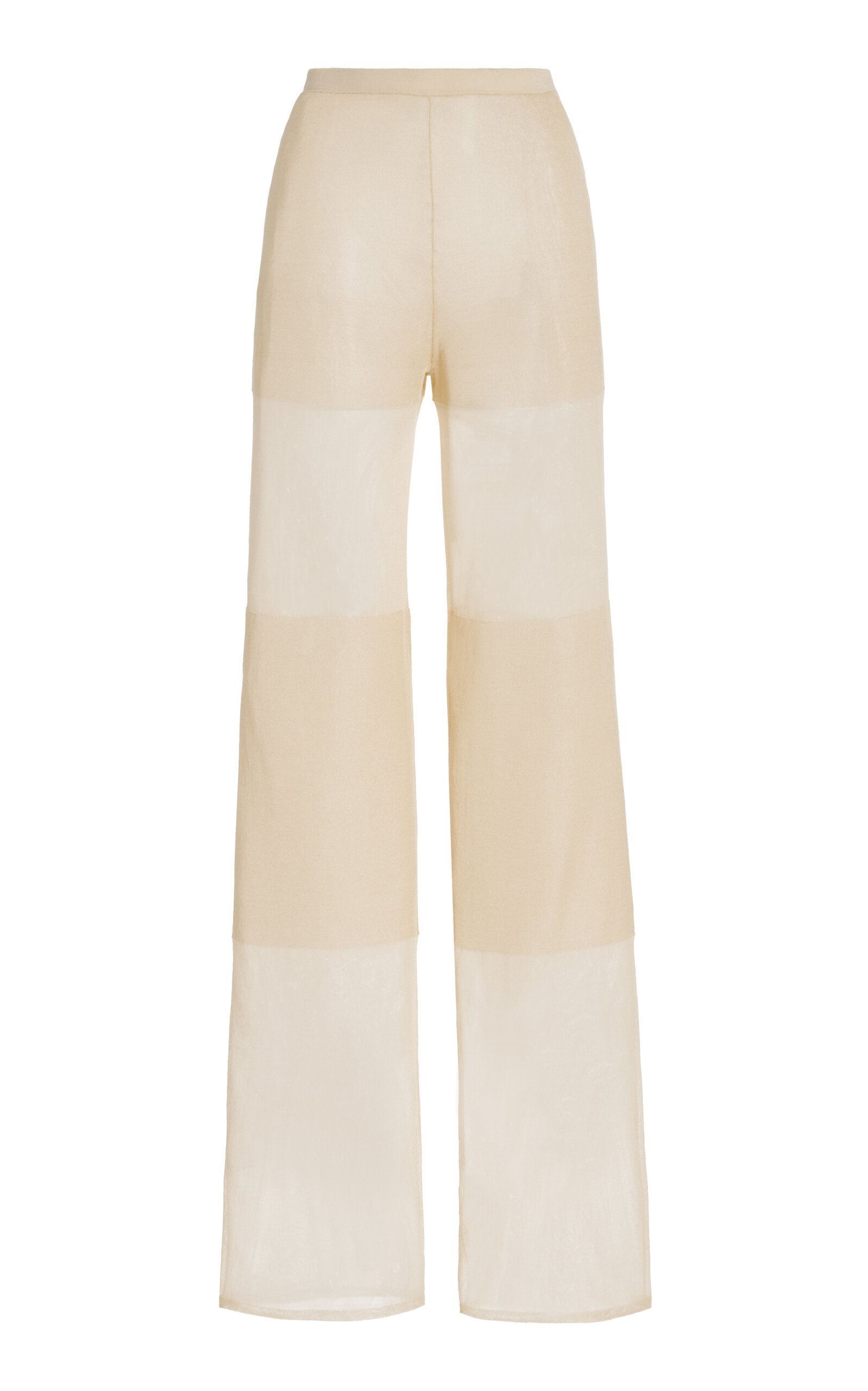 Lapointe Sheer-paneled Knit Pants In Ivory | ModeSens