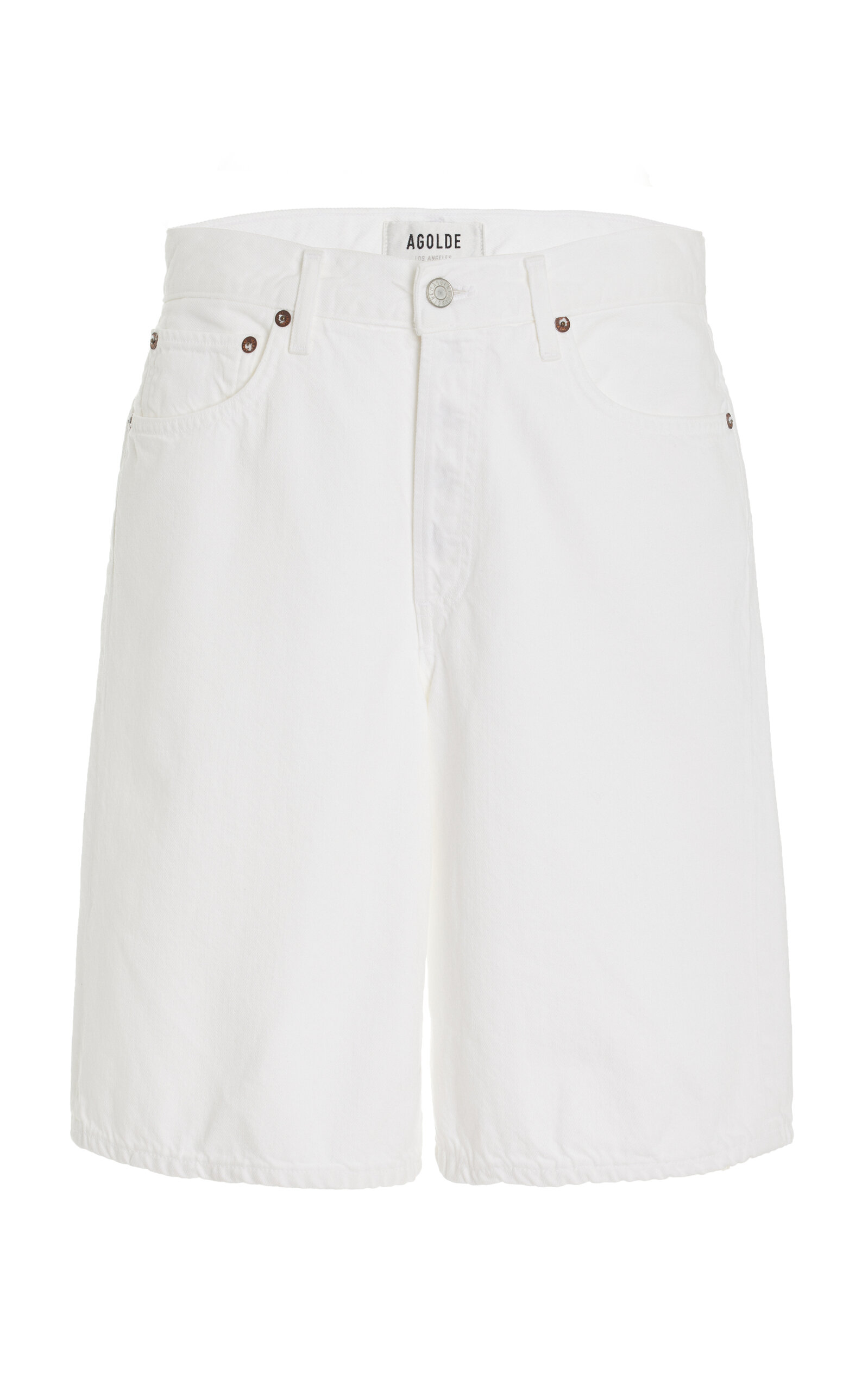 Agolde Womens Low Rise Jean Shorts In White Modesens