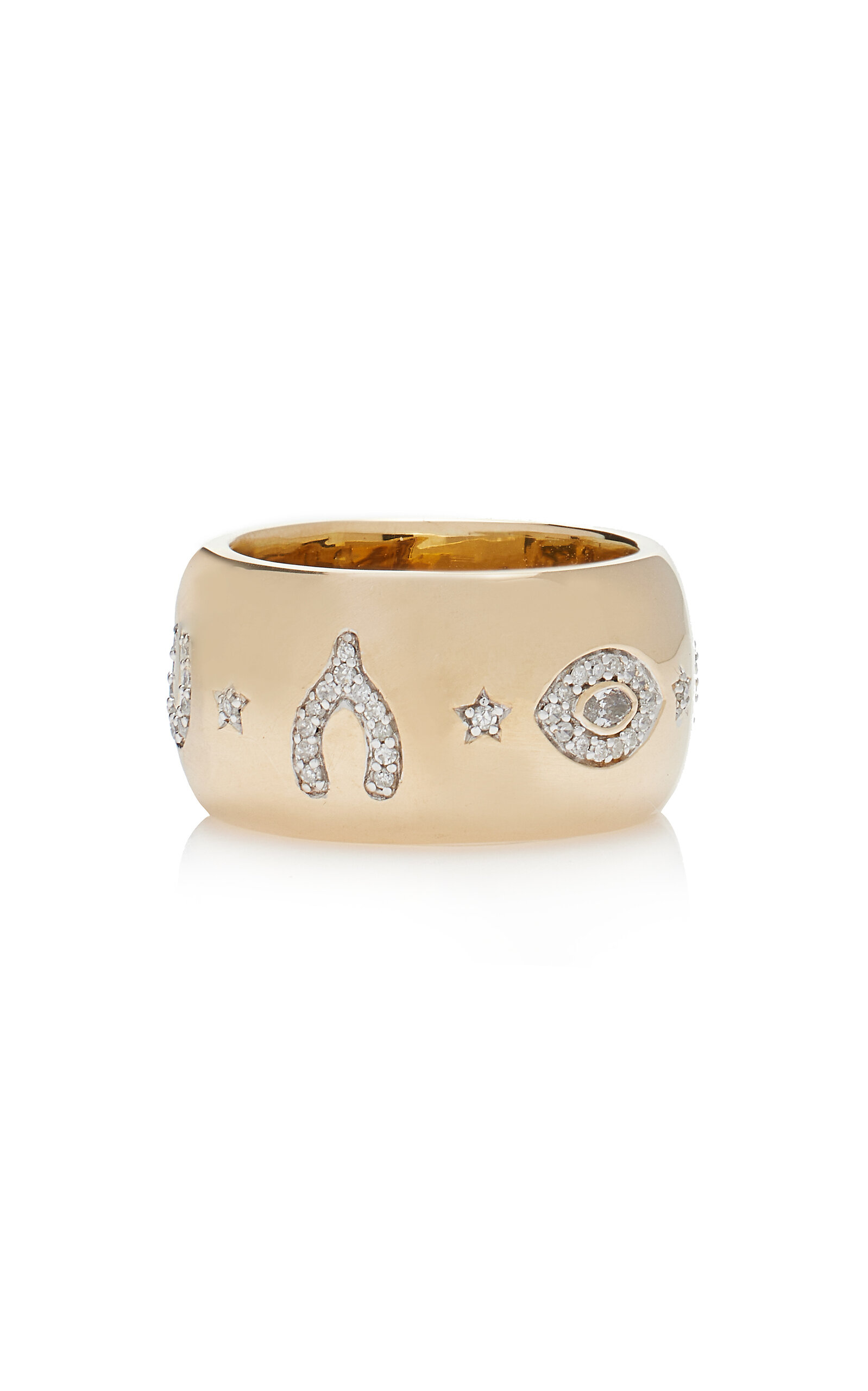 Adina Reyter Good Luck 14k Yellow Gold Diamond Ring | ModeSens
