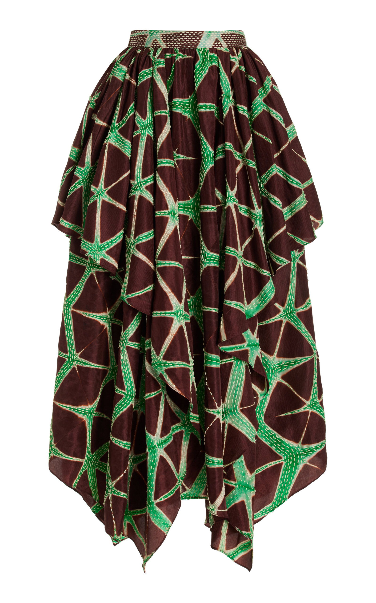 Ulla Johnson Women's Savita Printed Silk Skirt In Brown | ModeSens