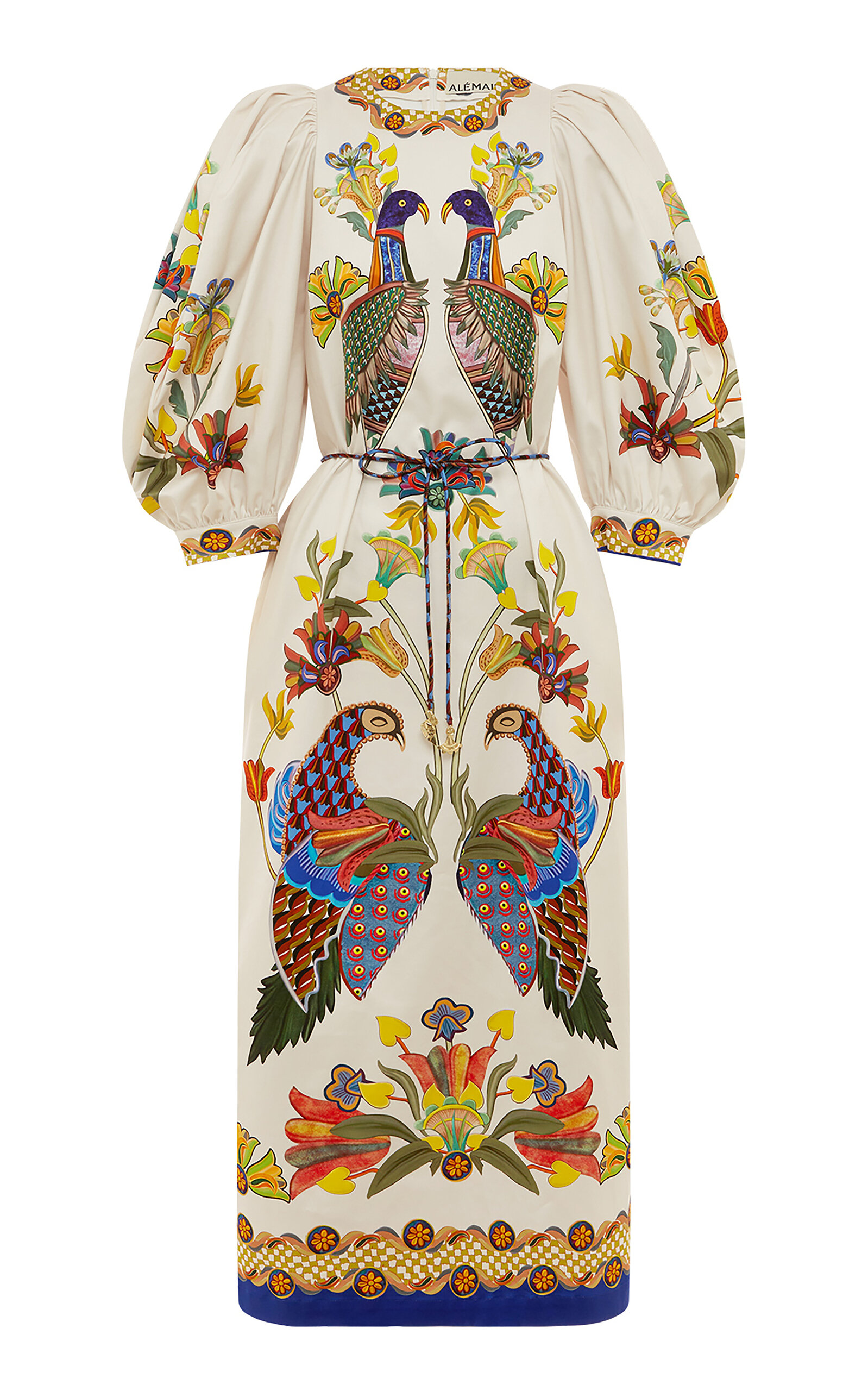 Alemais Women's Effie Cotton Puff Sleeve Midi Dress In Multi | ModeSens