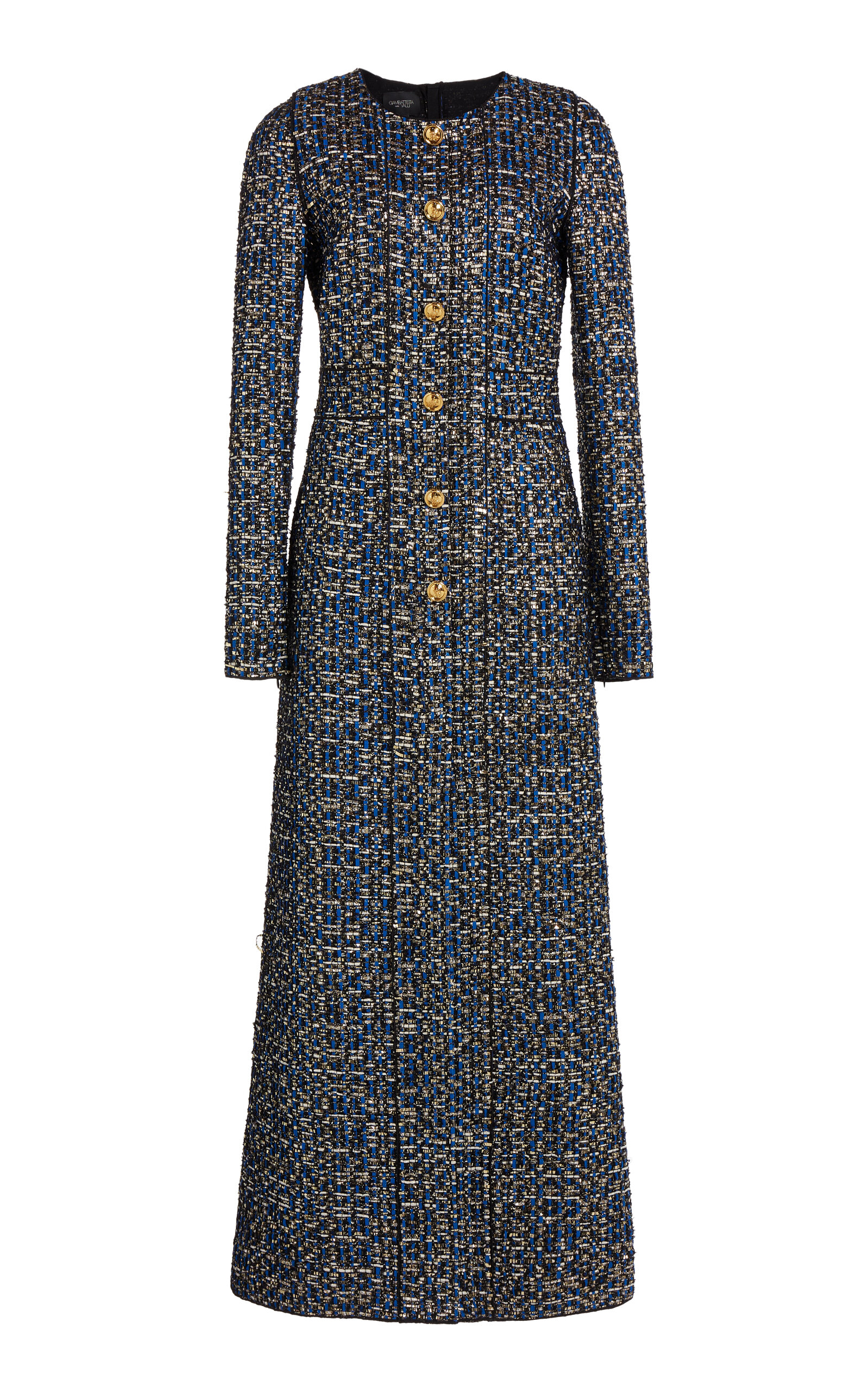 Giambattista Valli Tweed Maxi Dress In Navy | ModeSens