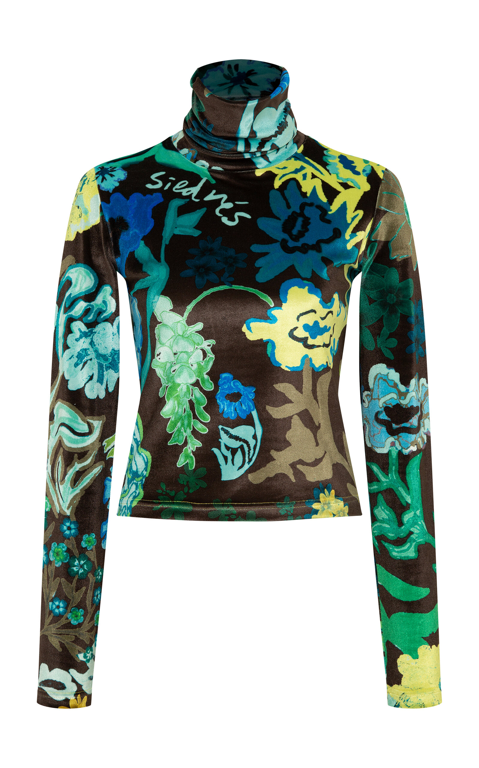 Siedres Cody Floral-printed Turtleneck Top In Multi | ModeSens