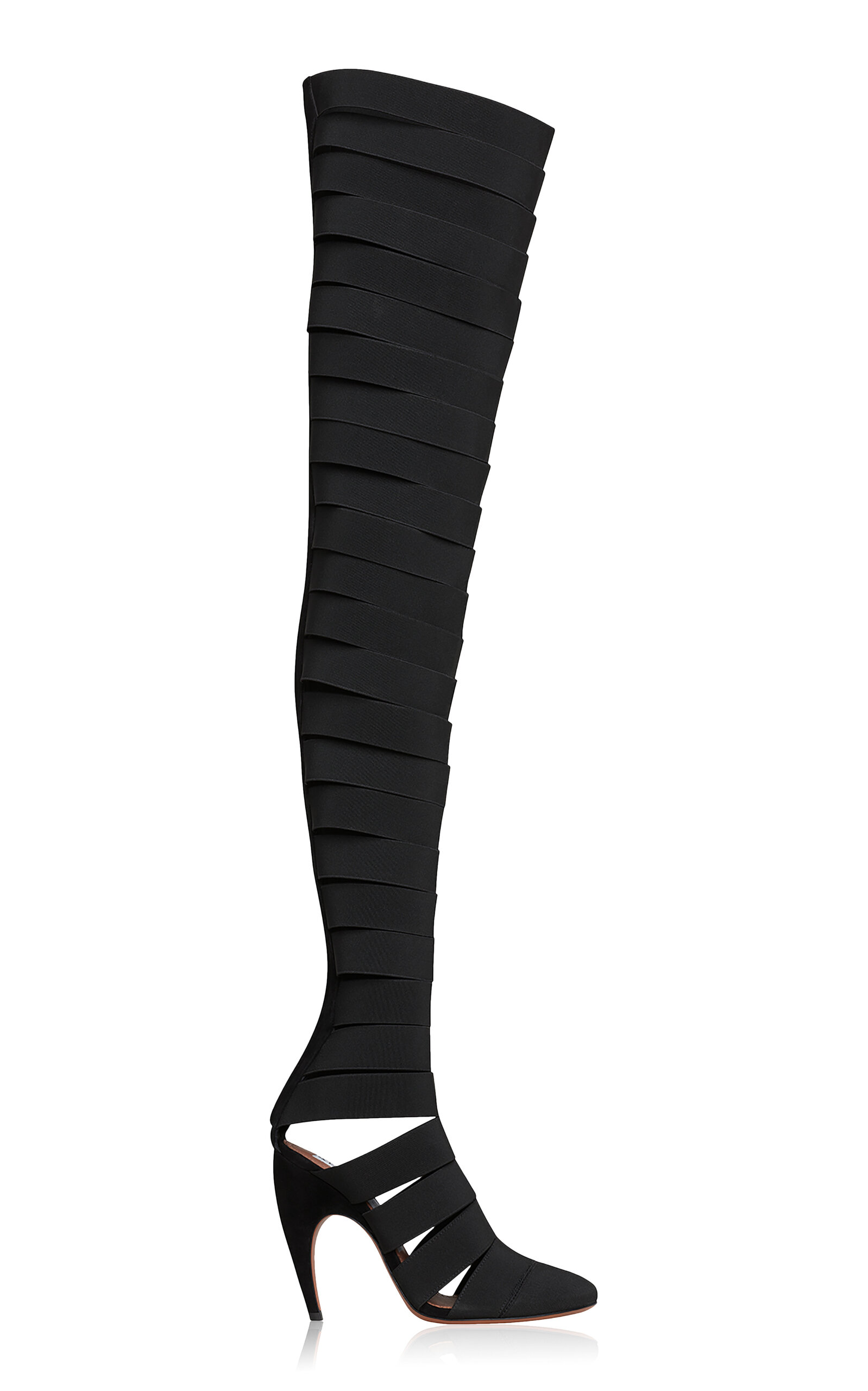 Alaïa Bandage Thigh-high Boots In Black | ModeSens