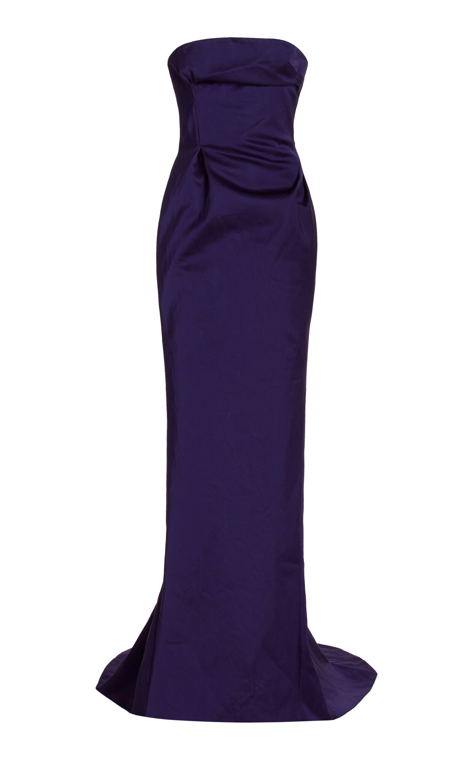 Laquan Smith Satin Column Gown In Purple | ModeSens