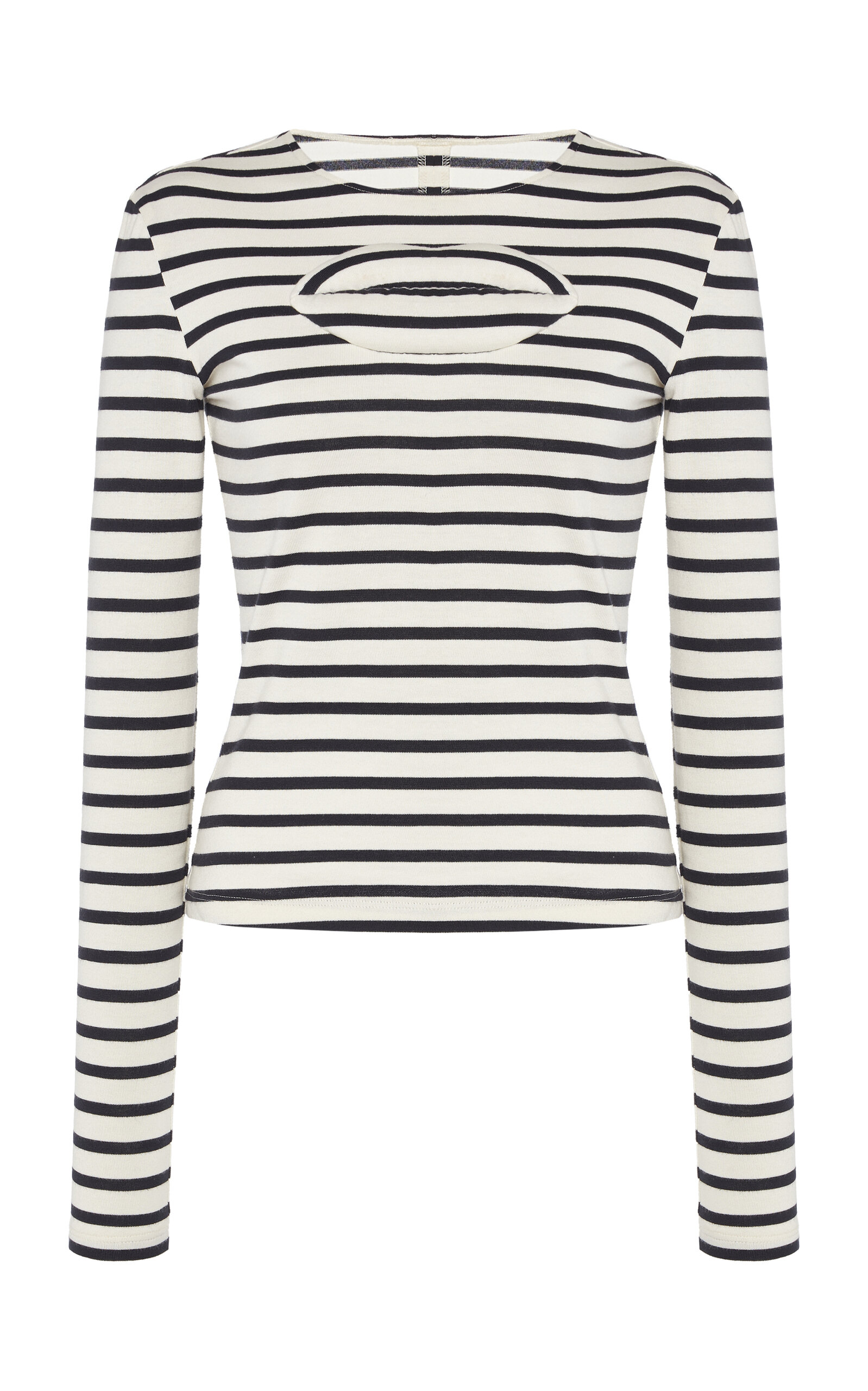 A.w.a.k.e. Striped Lip Appliqué Cotton Top | ModeSens