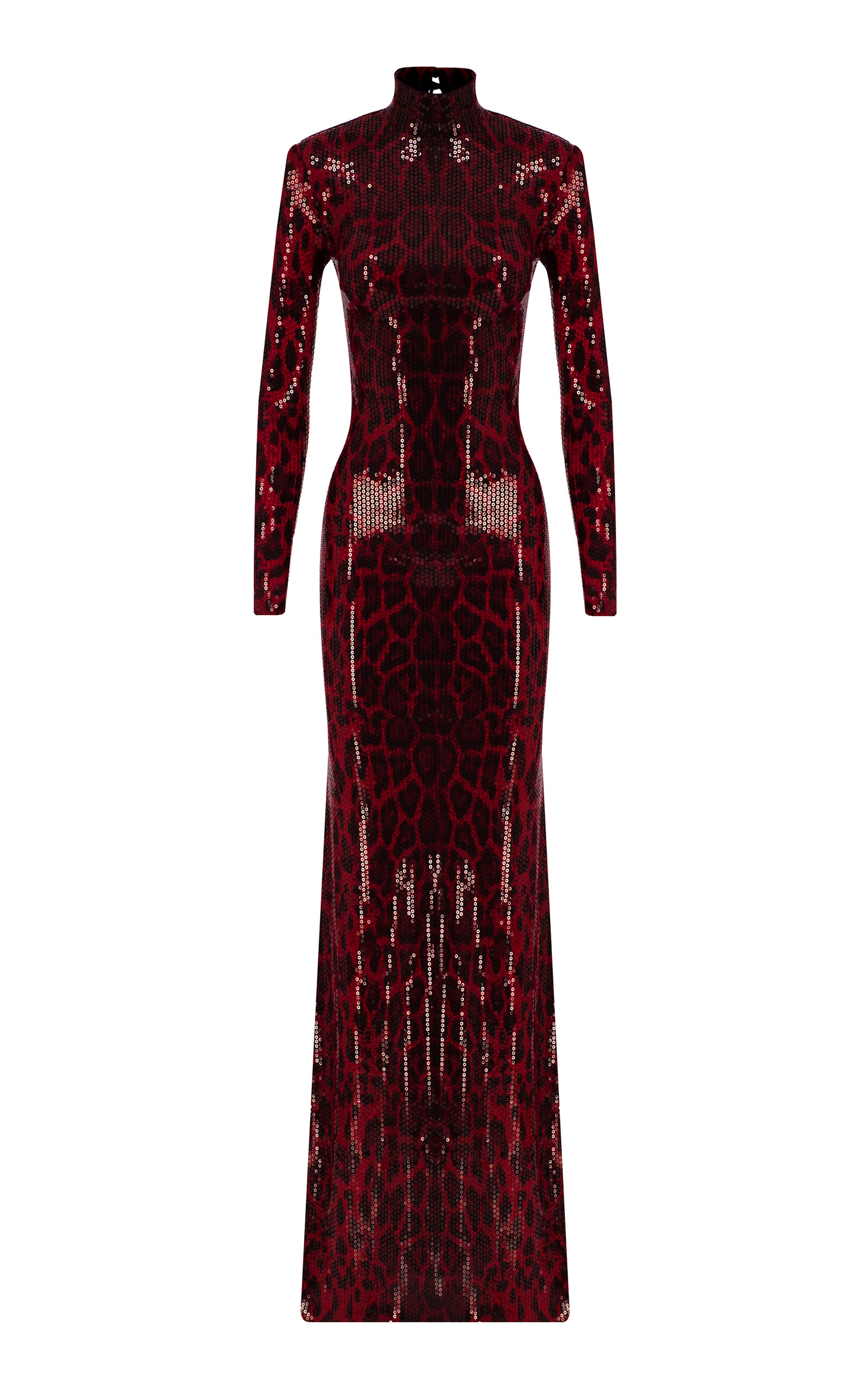 The New Arrivals Ilkyaz Ozel Donyale Leopard-print Sequin Maxi Dress In Red | ModeSens