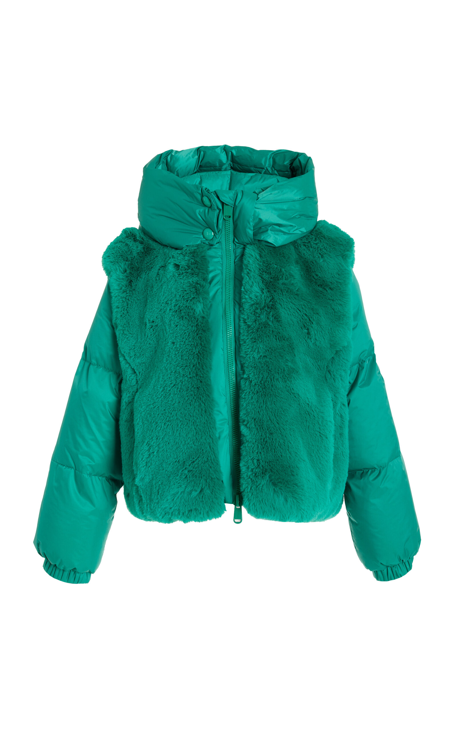 Goldbergh La Reine Faux Fur Down Ski Jacket In Green | ModeSens